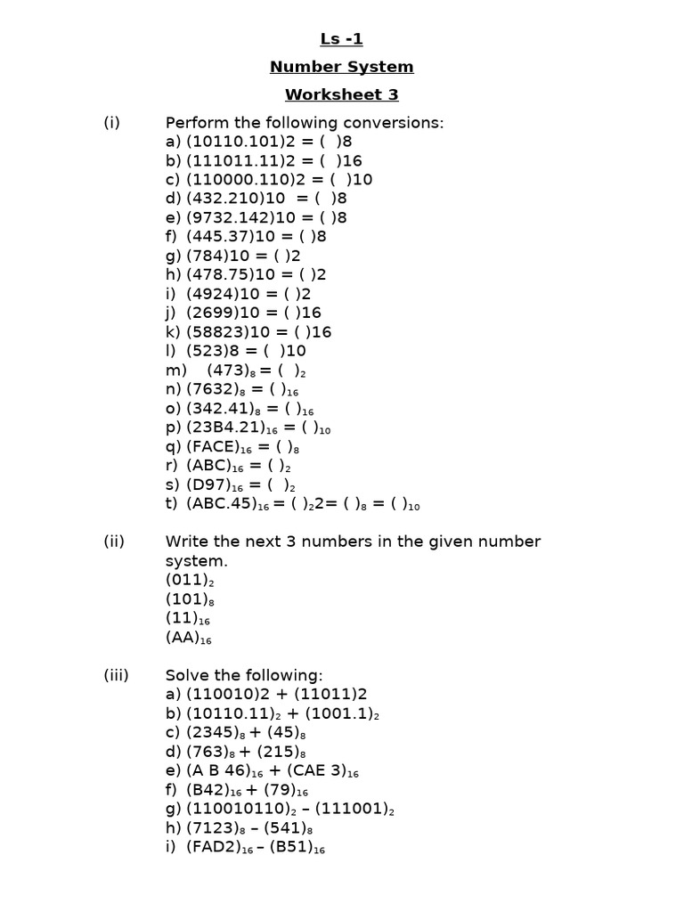 Ls 1 - Numbers - Worksheet 3 | PDF | Teaching Methods & Materials