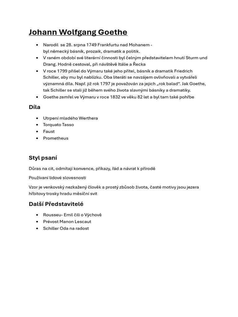 Johann Wolfgang Goethe | PDF