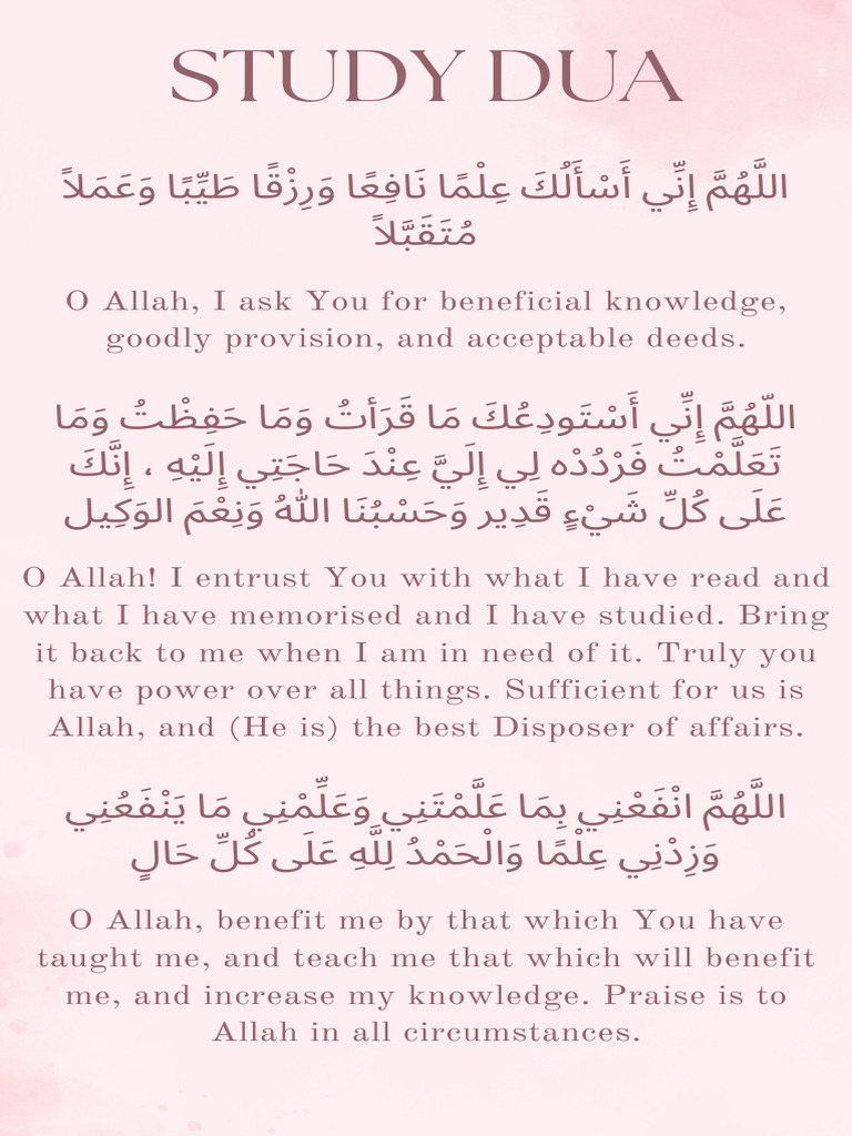 STUDY DUA | PDF | Religious Belief And Doctrine | Abrahamic Religions