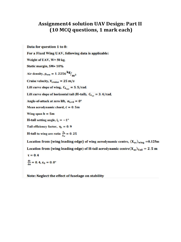 Assignment4 Solution UAV Design (1) | PDF | Aerospace | Aerodynamics