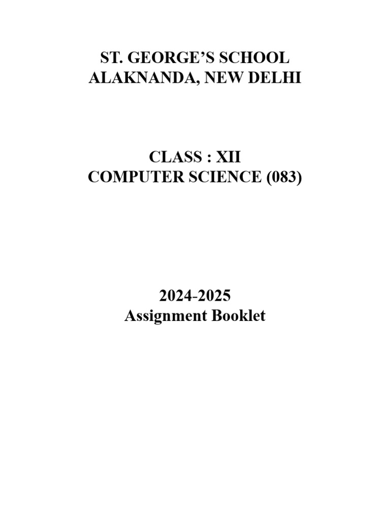 Booklet XII CS 2024-25 | PDF | Computer Network | Relational Model