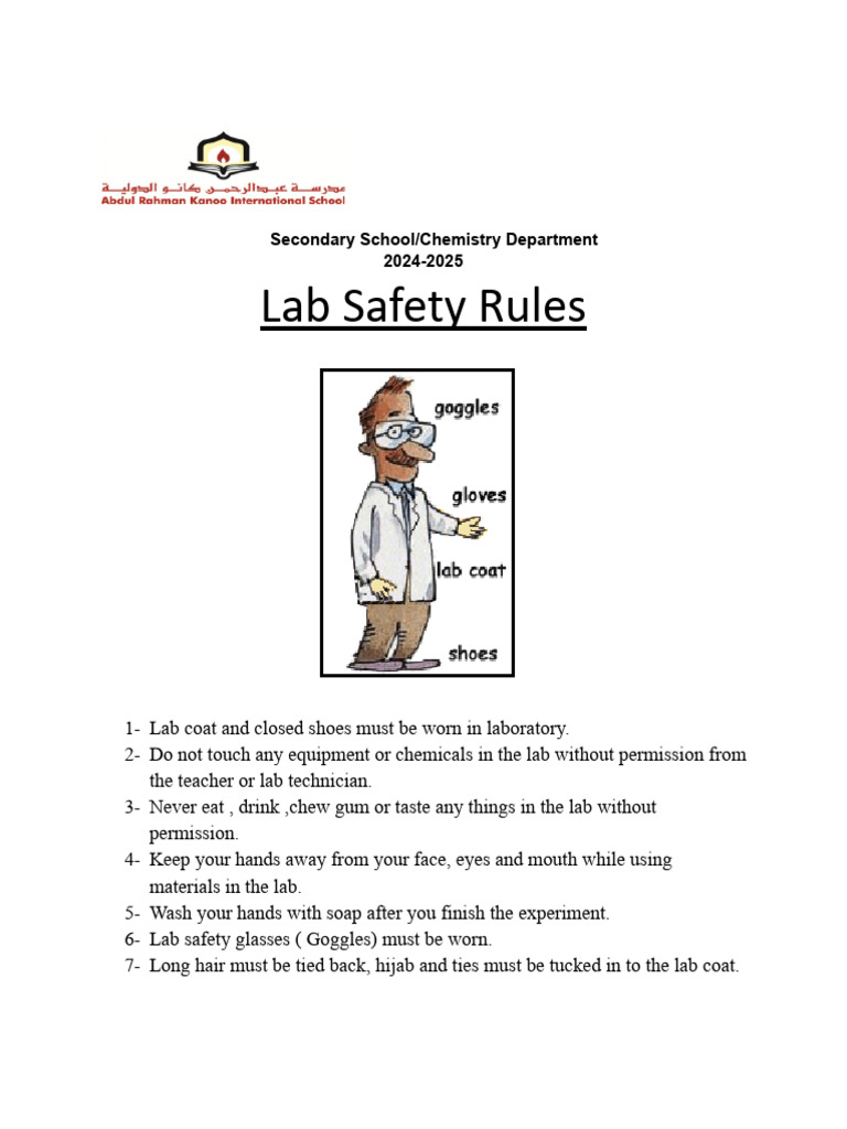 Lab Safety Rules | PDF