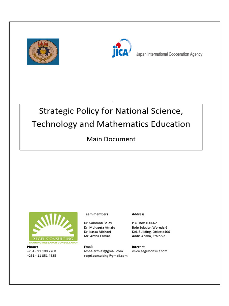 Belay Etal 2016 Strategic Policy For National Science Technology and Mathematics Education ...