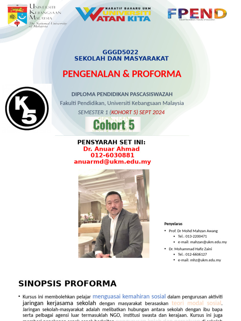 1 Pengenalan, Proforma Dan Pemarkahan Kohort 5 Sept 2024 | PDF