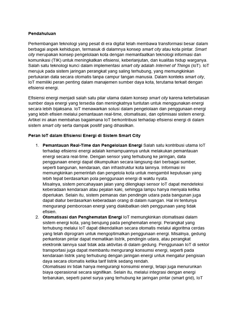 Pengaruh Internet of Things (IoT) Terhadap Efisiensi Energi Dalam ... Pengaruh Internet of Things (IoT) Terhadap Efisiensi Energi Dalam ...
