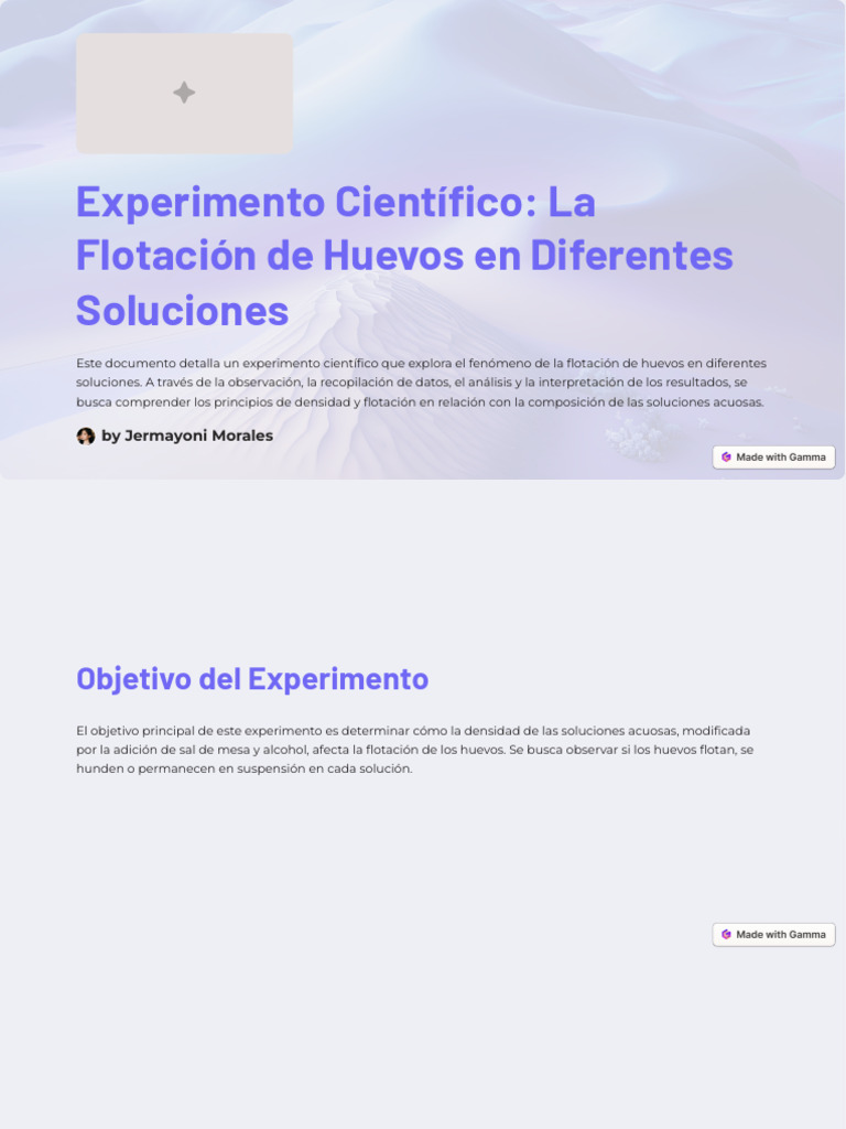 Experimento Cientifico La Flotacion de Huevos en Diferentes Soluciones ...