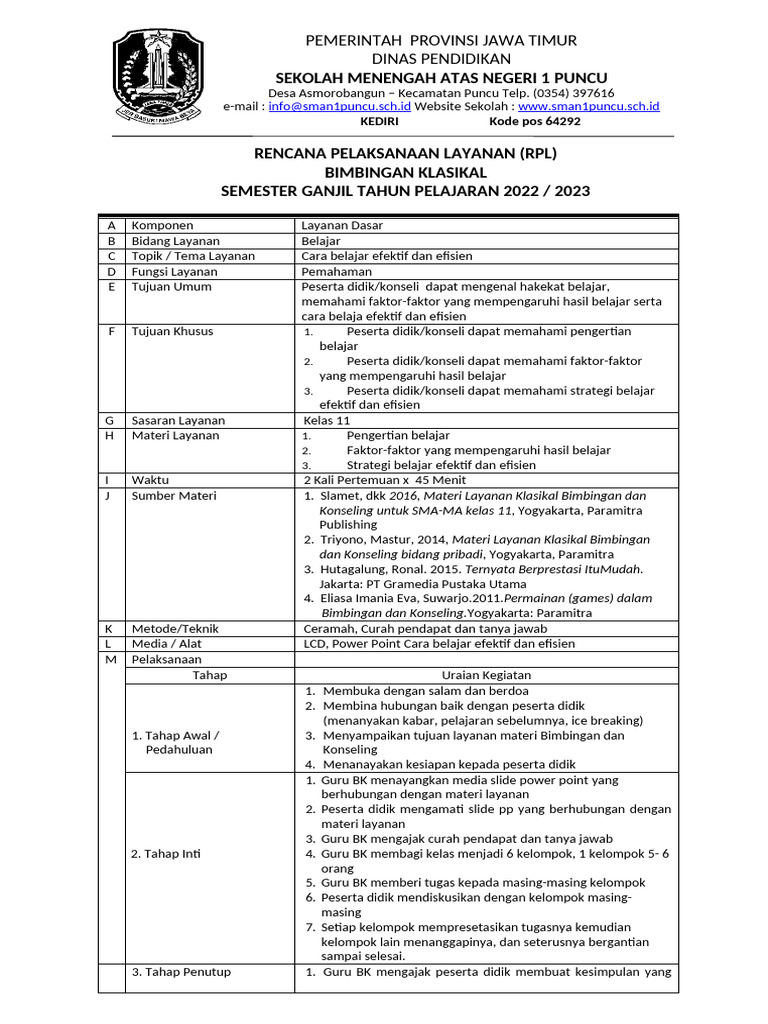 RPL CARA BELAJAR EFEKTIF DAN EFISIEN (Ganjil) | PDF