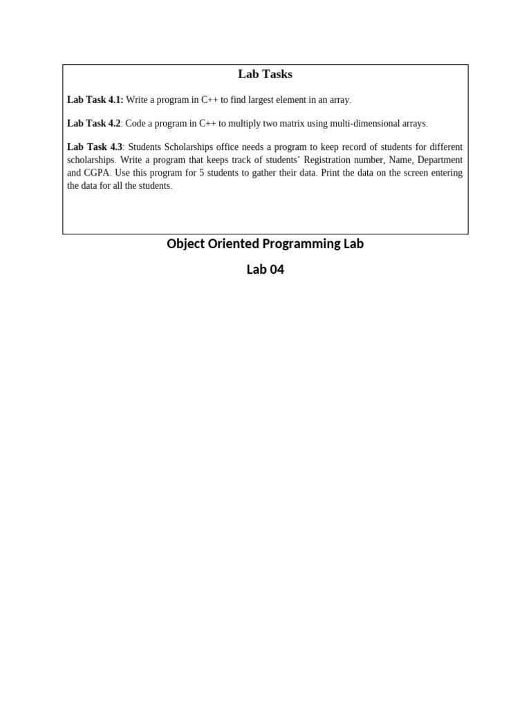 OOP Lab 04 | PDF OOP Lab 04 | PDF