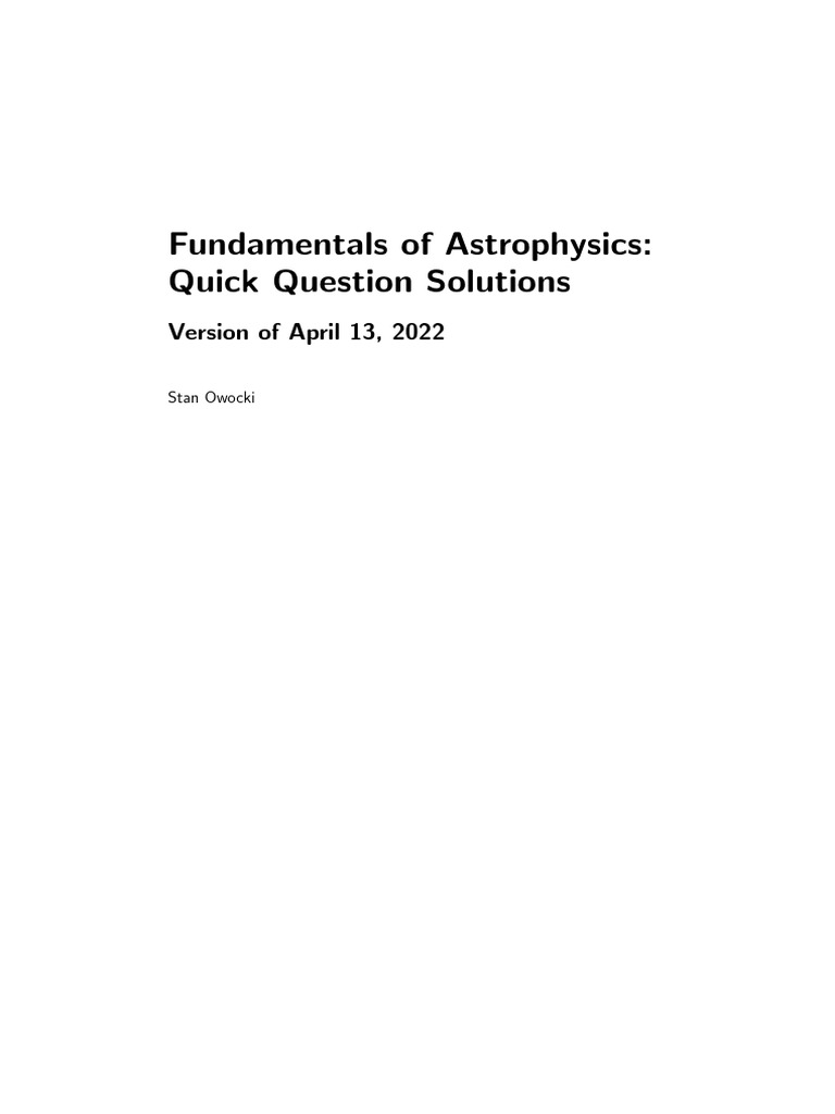 QQ Solns All | PDF | Stars | Astronomical Unit QQ Solns All | PDF | Stars | Astronomical Unit