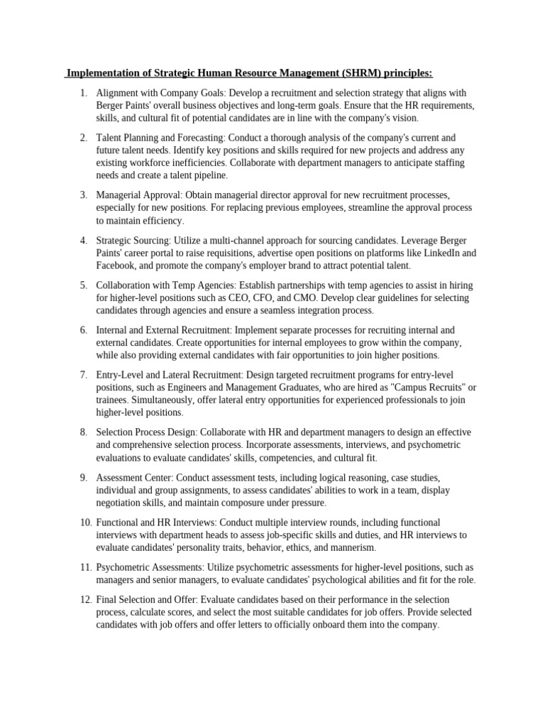 An Implementation of Strategic Human Resource Management | PDF ...