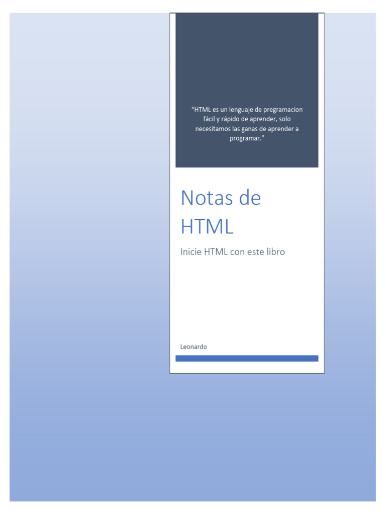 Notas de HTML | PDF | HTML | Script Java Notas de HTML | PDF | HTML | Script Java