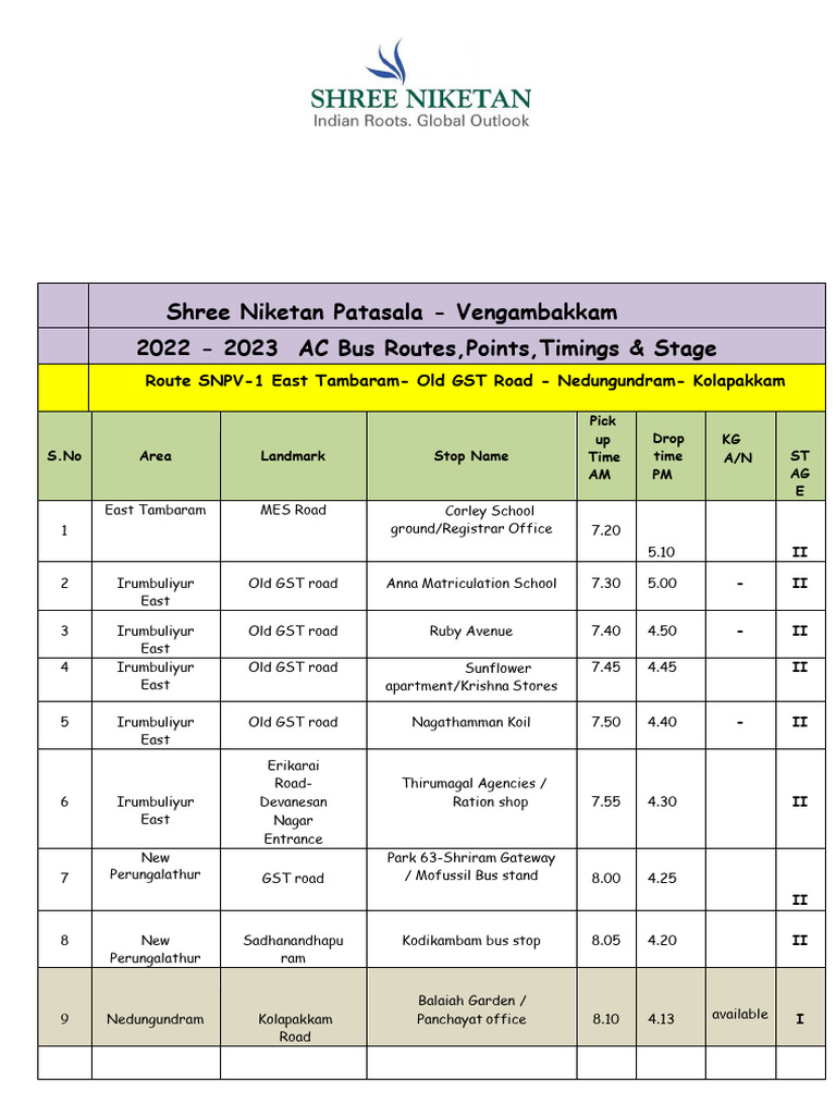 Updated School Transport Routes 2022-23 | PDF