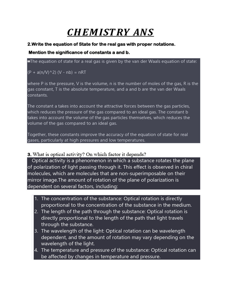 Notes on fundamental CHEMISTRY for University | PDF | Gases | Ion