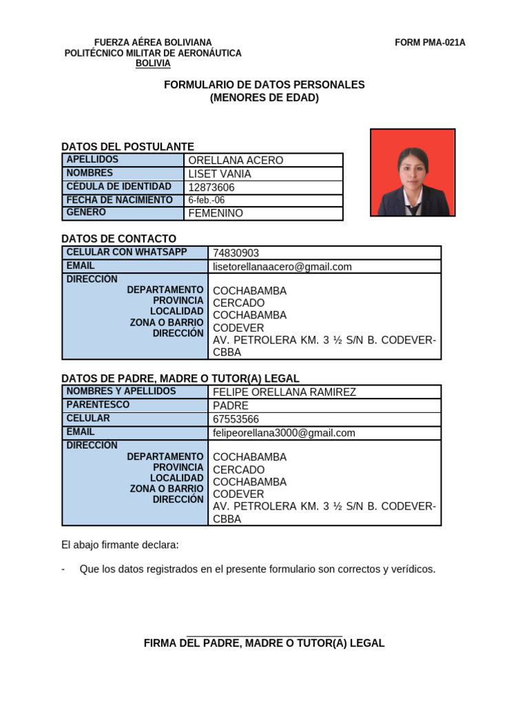 Form PMA-021A - Formulario de Filiación, Presentacion A La PSA | PDF