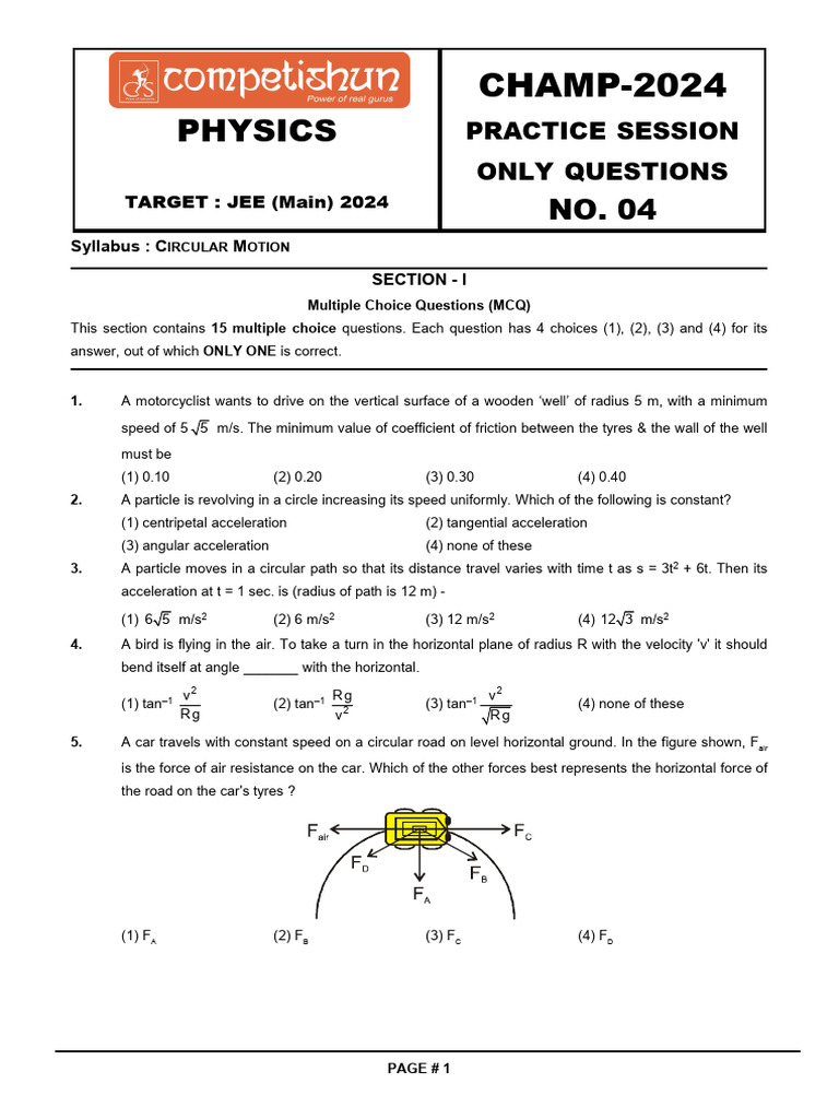 4. Circular Motion | PDF | Acceleration | Velocity