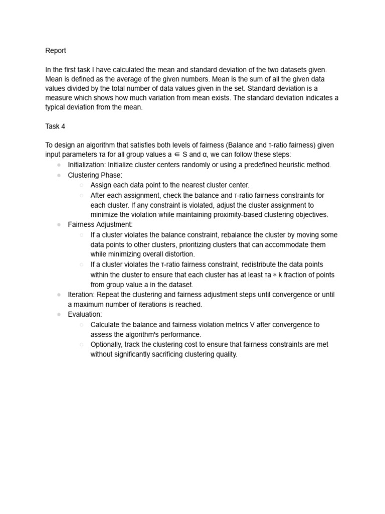 Fair Clustering Algorithm Design Guide | PDF | Teaching Methods & Materials