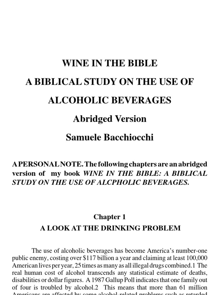 Wine in The Bible (Abridged) by Samuele Bacchiocchi | Download Free PDF ...