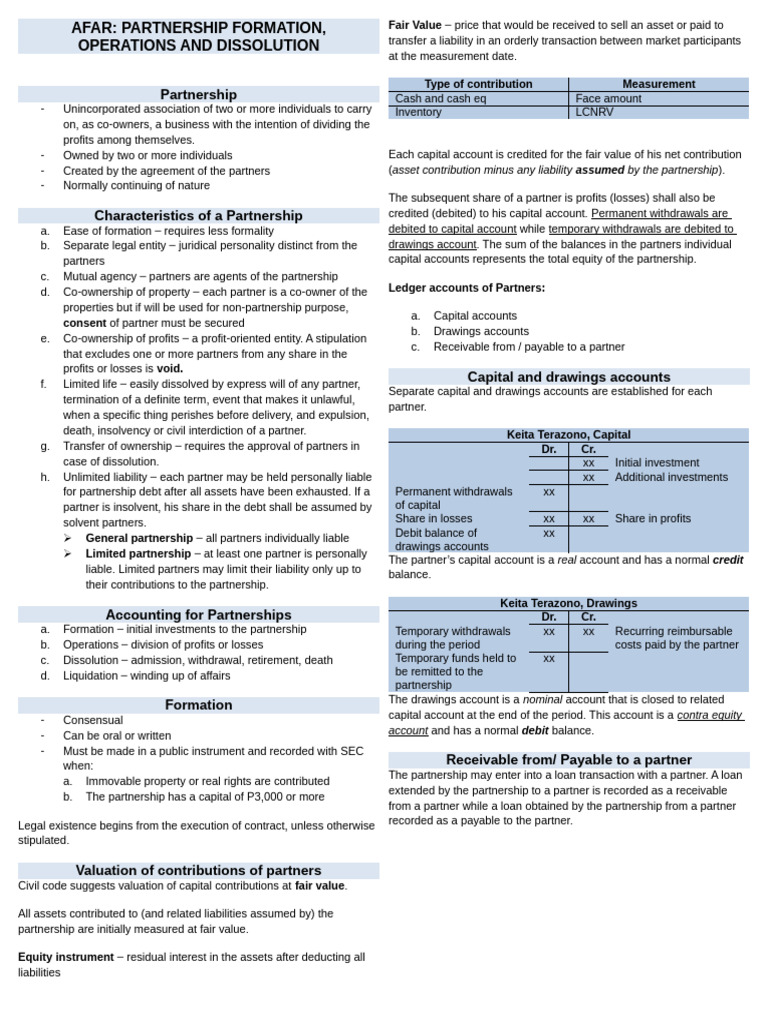 AFAR | PDF | Debits And Credits | Partnership