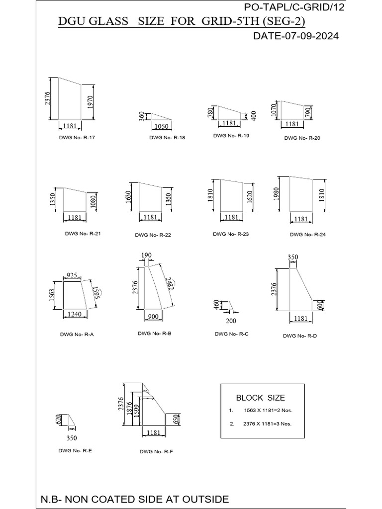 Dgu Glass Size For Grid-5Th (Seg-2) | PDF