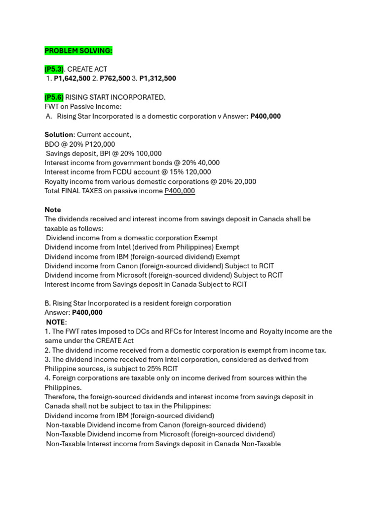 CHAP 5 ANS KEY | PDF | Dividend | Taxes