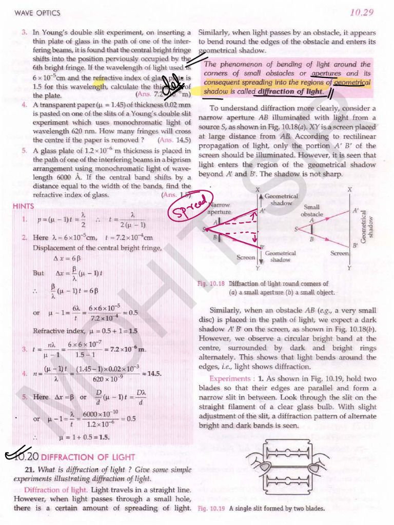 CH10 Wave Optics Difffraction | PDF