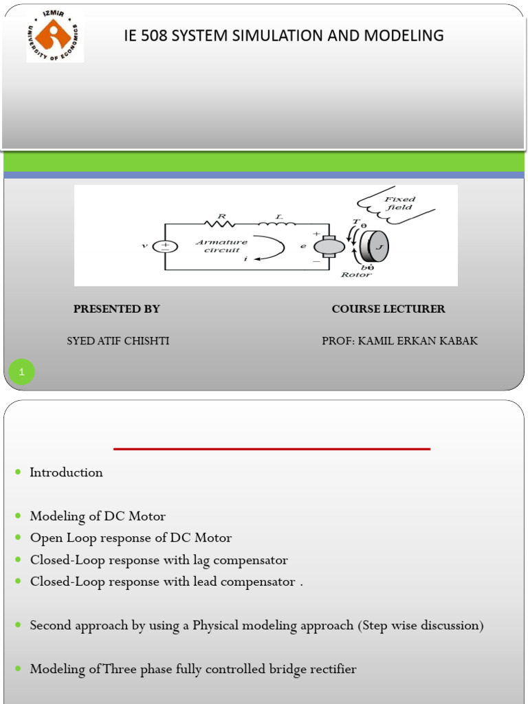 DC Motor Modeling,Controlling and Simulation | PDF | Electric Motor ...