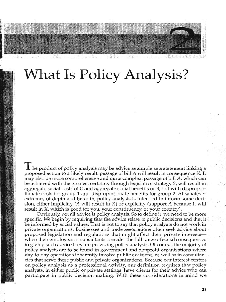 Policy Analysis As Profession and Ethical Concerns of PA | PDF