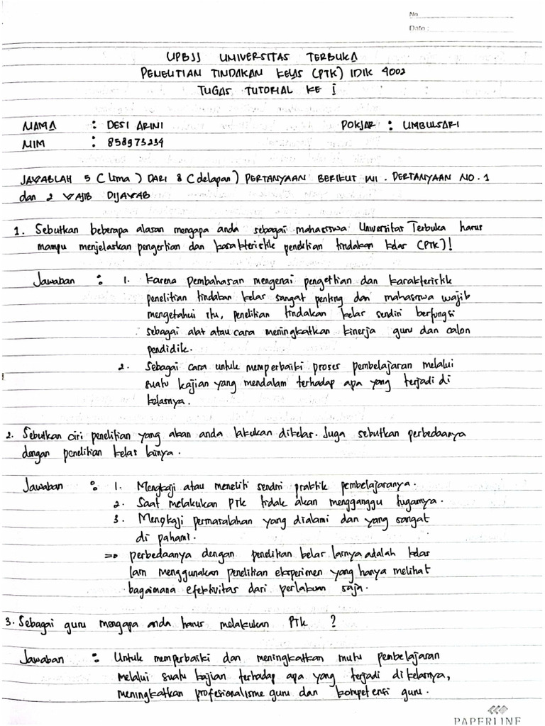 TT 1 PTK Desi Arini (858973234) | PDF