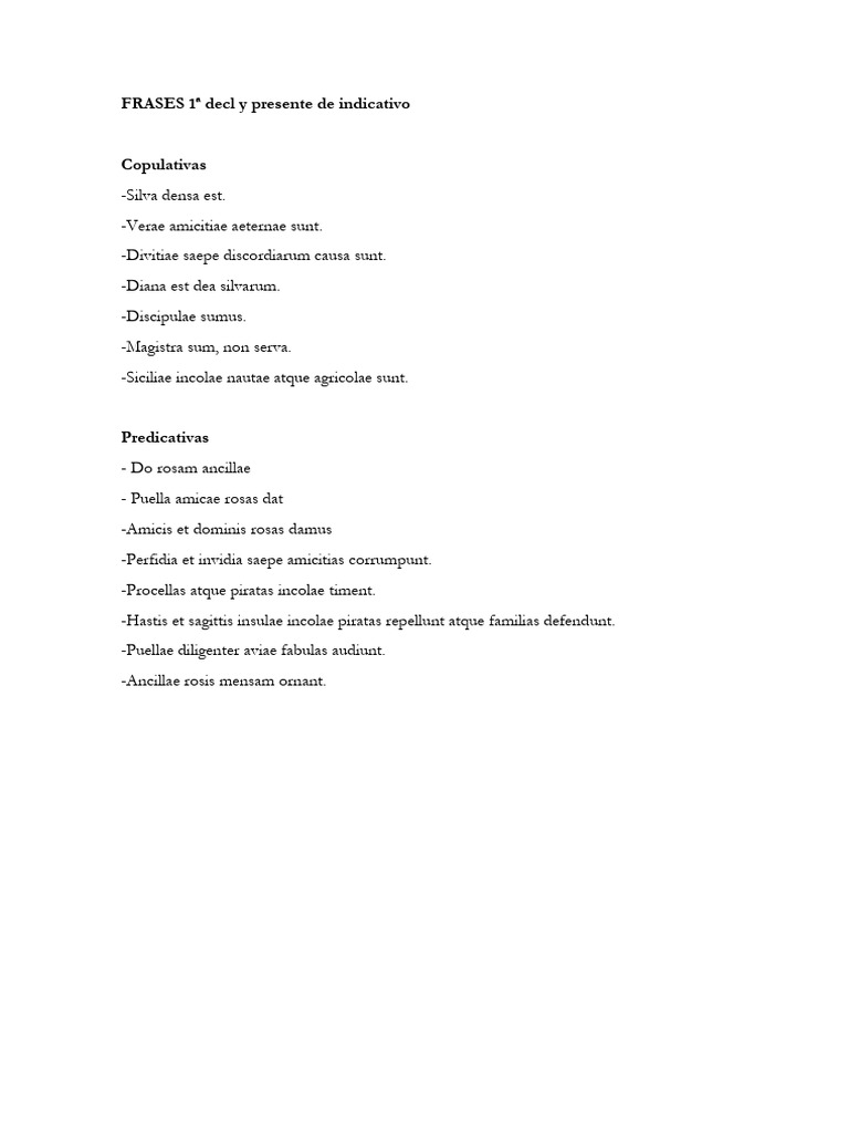 Frases 1 Decl y Pres | PDF