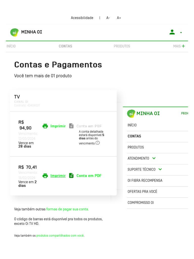 Conta - Contas e Pagamentos | PDF | Informática