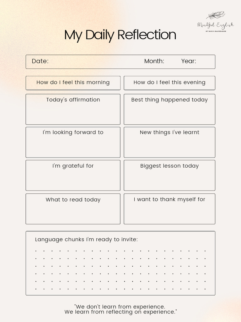 Daily Reflection | PDF | Career & Growth | Self-Improvement