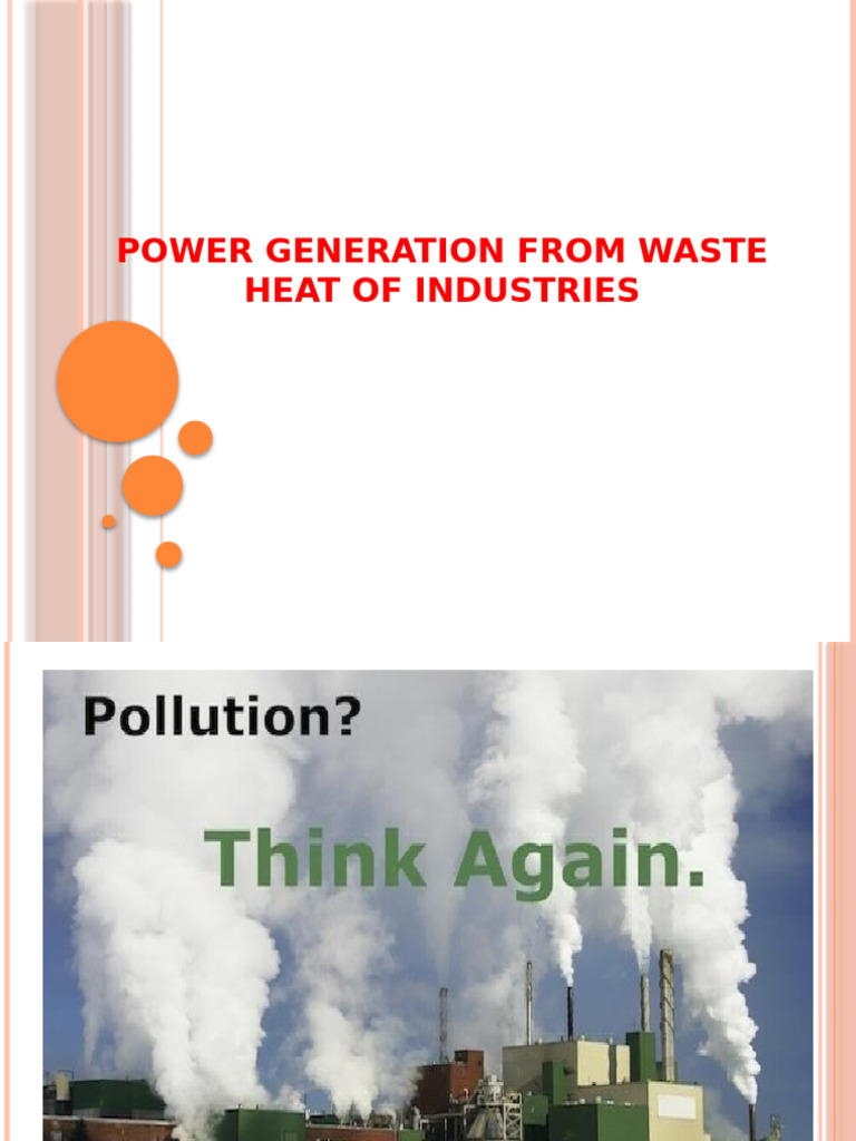 Power Generation From Waste Heat | PDF | Engines | Electricity Generation