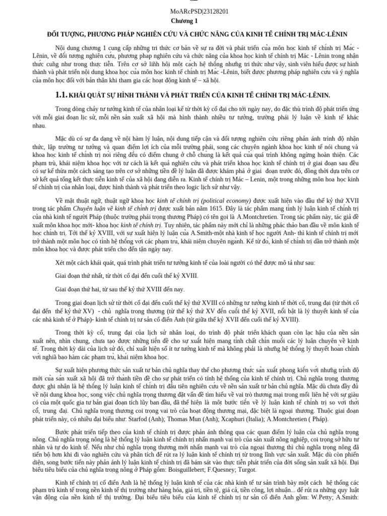 Giao-Trinh-Kinh-Te-Chinh-Tri-Mac-Lenin (Đã Rút Trang) | PDF