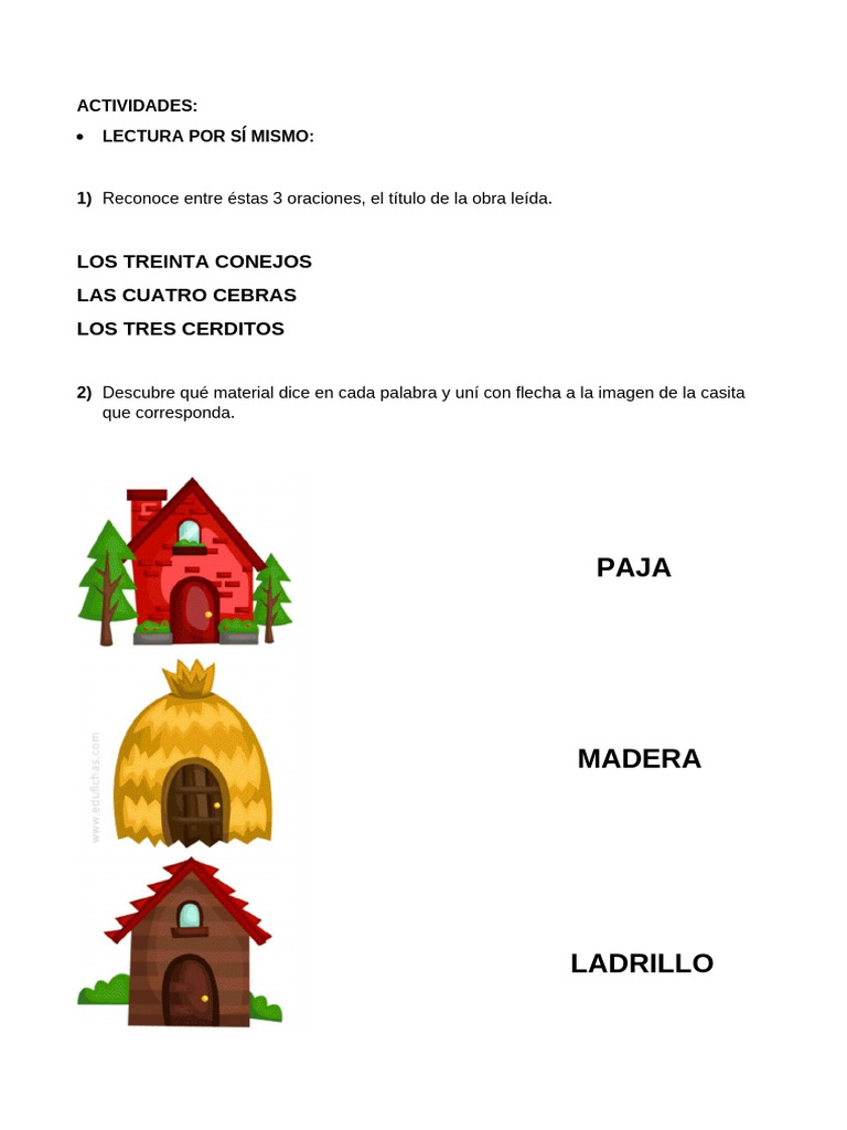 actividades los 3 cerditos | PDF