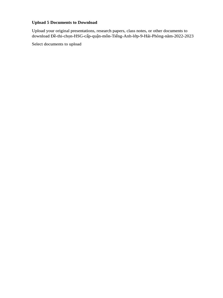 Upload 5 Documents To Download | PDF