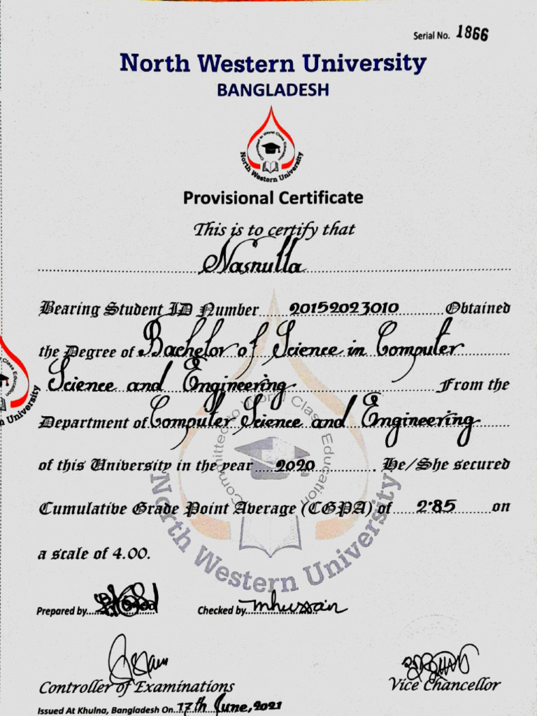 bsc certificate | PDF