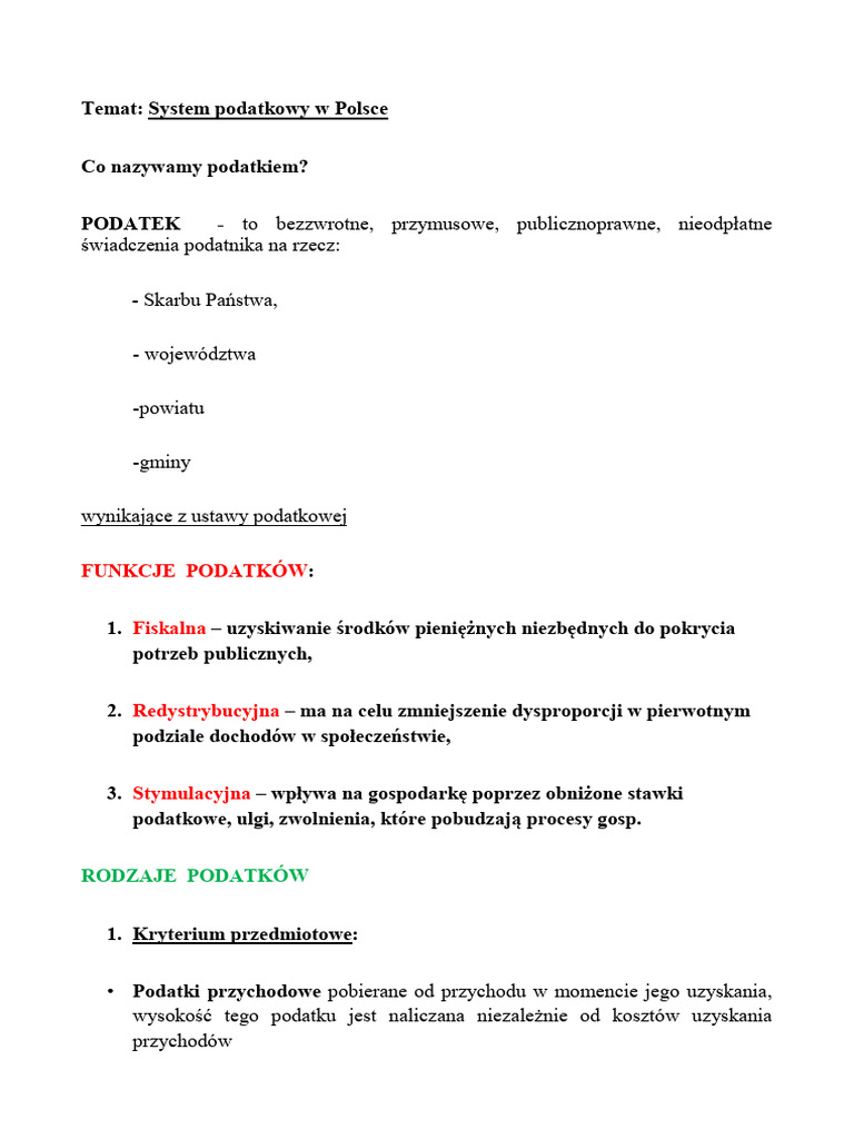 I BSIb System Podatkowy W Polsce | PDF