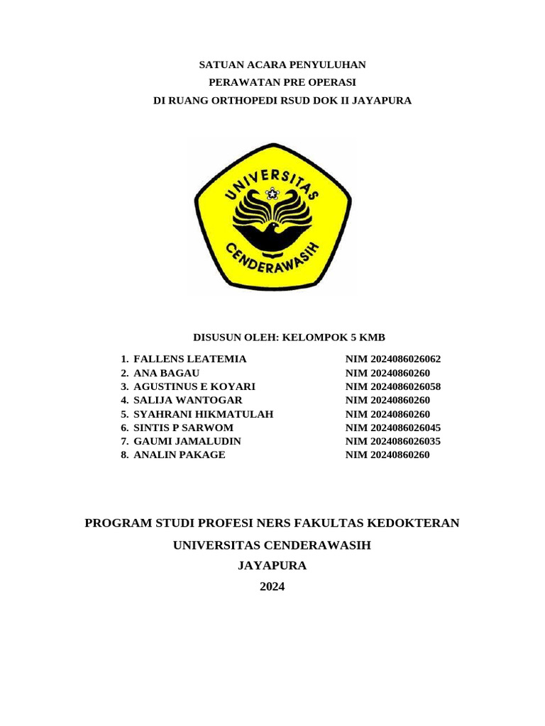 Perawatan Pre Operasi | PDF