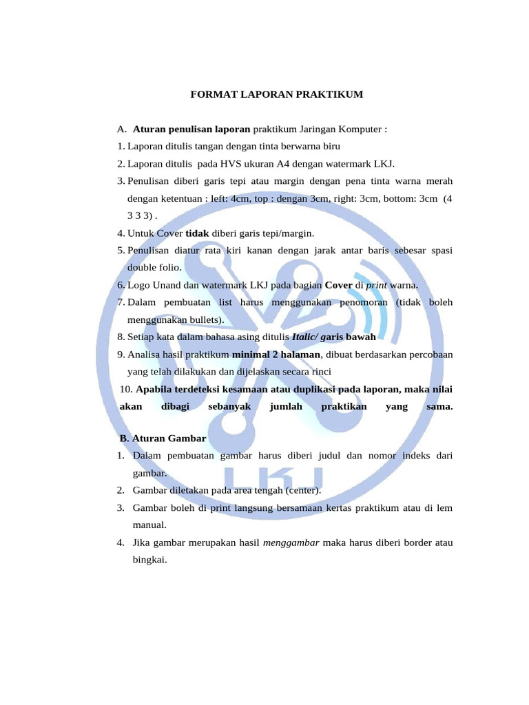 Format Penulisan Laporan Praktikum | PDF