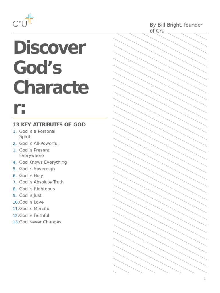 13 Key Attributes of God Explained | PDF | Mercy | God