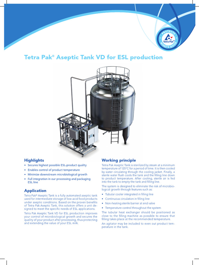 Tetra Pak Aseptic TankVD ESL PD 40360 Hi | PDF | Valve | Mechanical ...