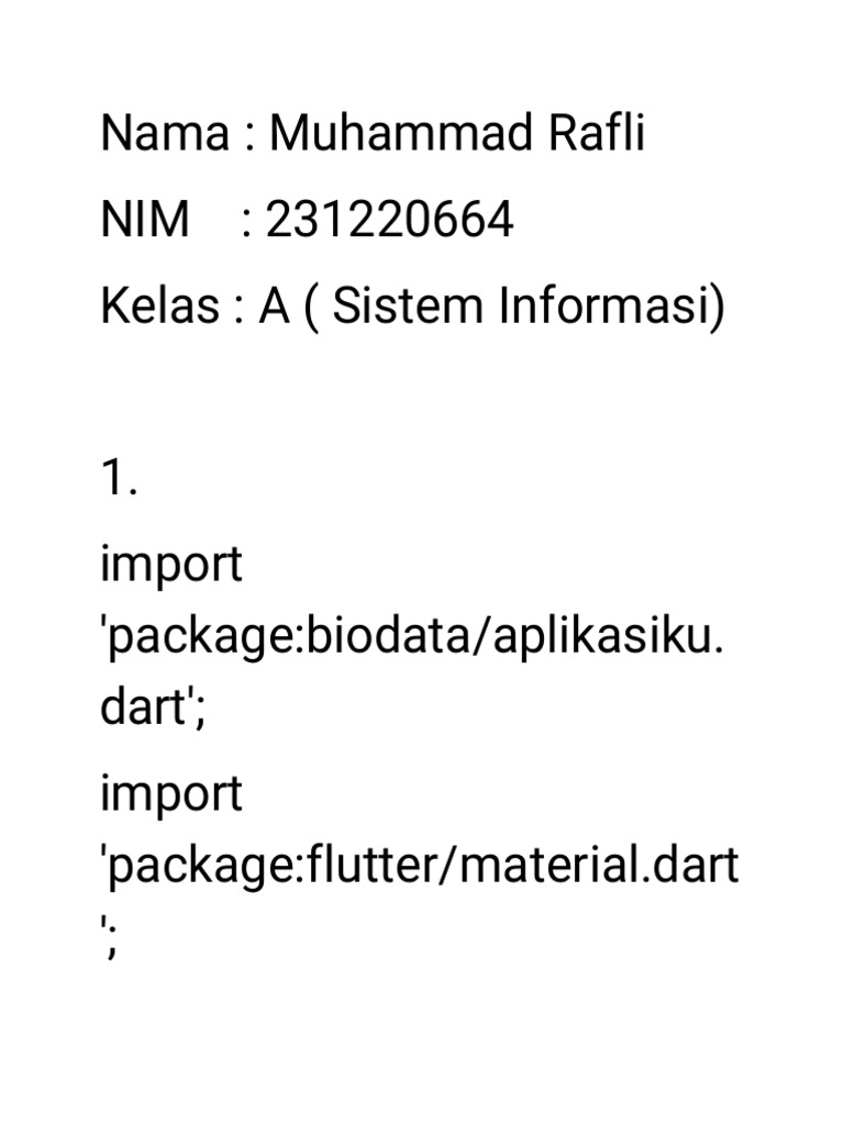 Tugas Biodata Muhammad Rafli | PDF | Software | Software Development
