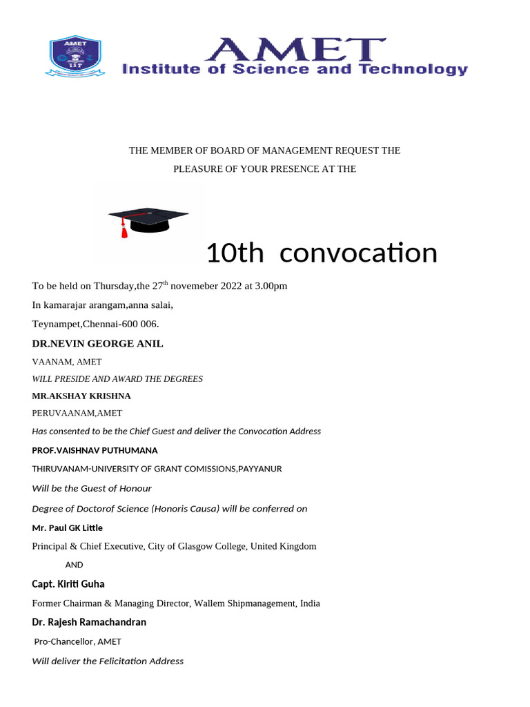 CONVOCATION | PDF | Science & Mathematics