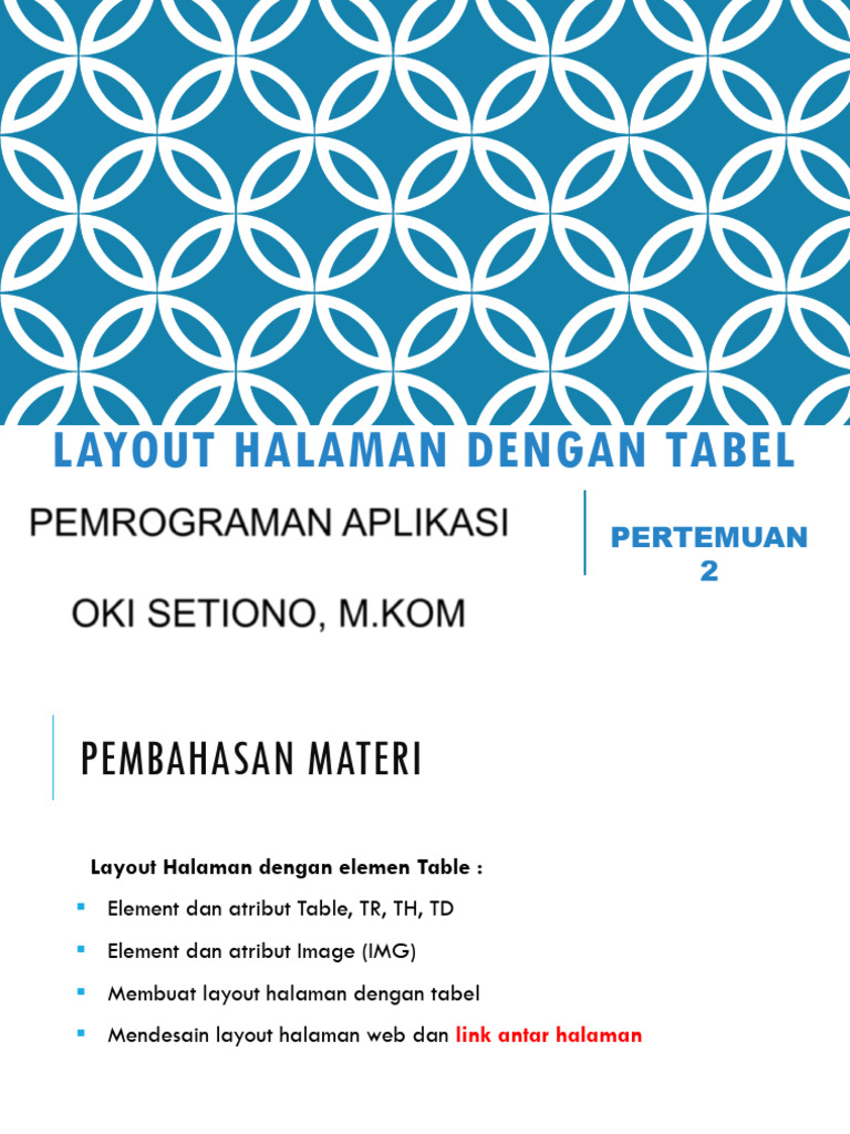 Materi 2 - Layout Halaman Dengan Tabel | PDF