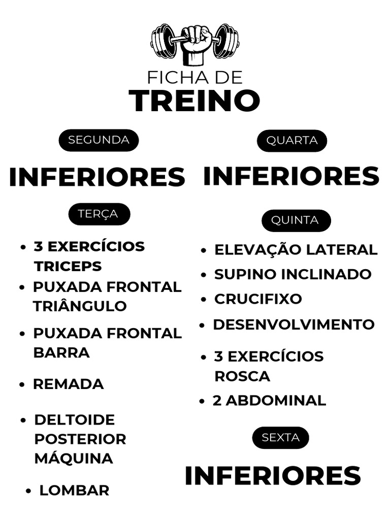 Ficha de Treino Academia Tamanho A4 - 20240815 - 094504 - 0000 | PDF ...