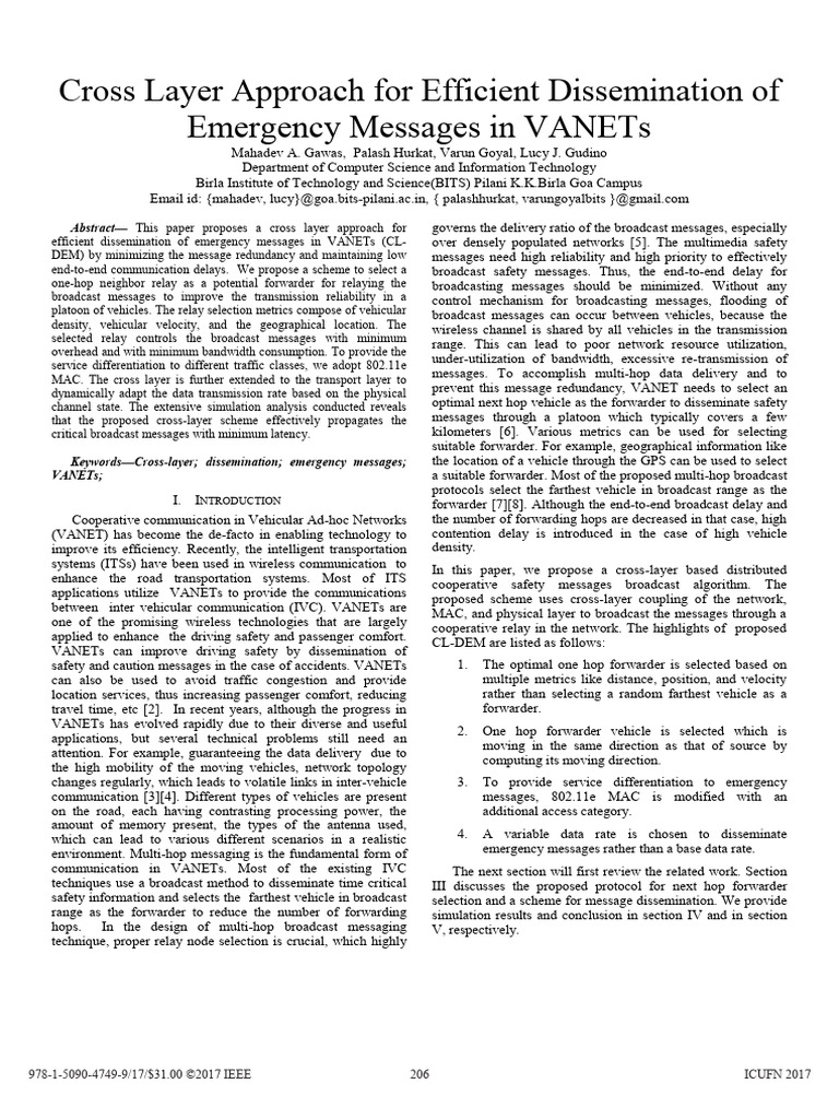 Cross Layer Approach For Efficient Dissemination Of Pdf Computer