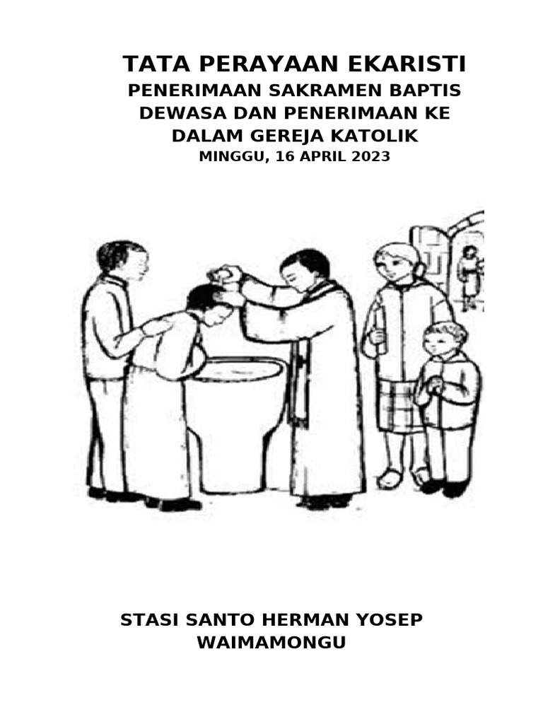 Panduan Misa Penerimaan Sakramen Baptis Bayi KILIMBATU | PDF