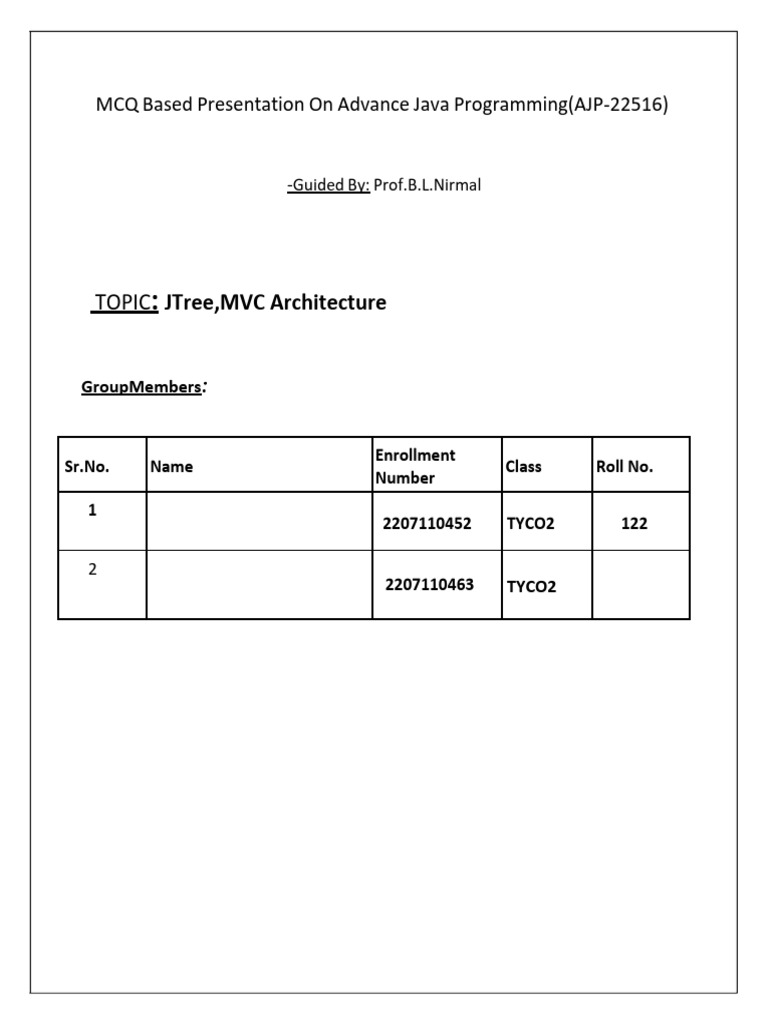 Komal Nandini (MVC, JTree MCQ) | PDF | Model–View–Controller | Software Development