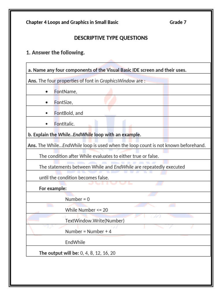 04 Loops and Graphics in Small Basic | PDF | Software | Software Engineering