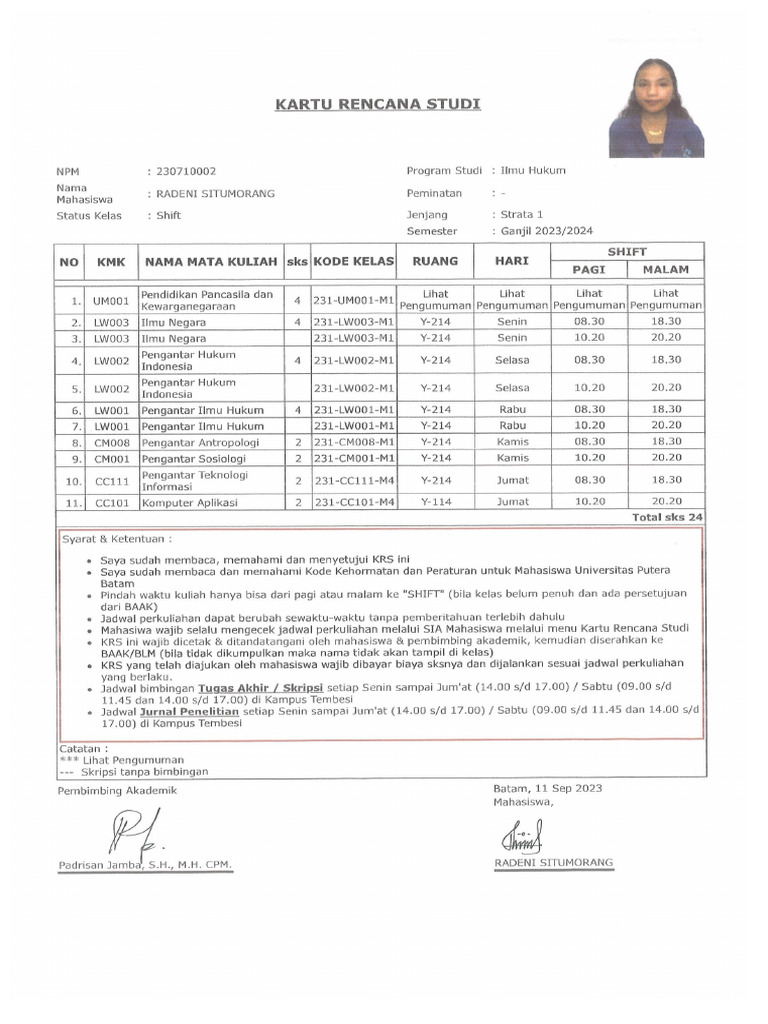Kartu Rencana Studi | PDF